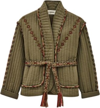 BA&SH Femme, Vestes, Vert, Taille: 38 FR Quilted Jacket