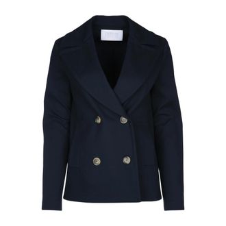 Harris Wharf London Damen Peacoat Handgefertigt mit Loro Piana - - Coats - Damen - Blau - XS
