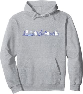 Moomin Mumin Moomintroll und Co in der Natur, Blaudruck Pullover Hoodie