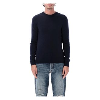 Emporio Armani Pull en pur cachemire maille unie - Homme - Pulls - Bleu - Taille: XL