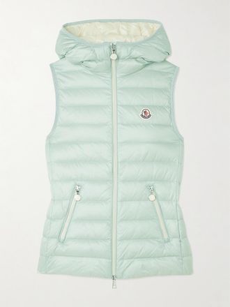 Moncler Glygosse Daunenweste Aus Gestepptem Shell Mit Kapuze - Gr&uuml;n