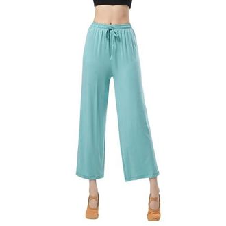 Generic Pantalon de yoga confortable pour femme avec poches, jambes larges, pantalon de pyjama d&eacute;contract&eacute;, vert menthe, XXL