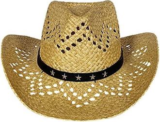 Generic Chapeau creux fait &agrave; la main avec bord et bord sur&eacute;lev&eacute; Chapeau de plage en papyrus pour femme Tendance, beige, M