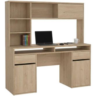 Dmora Schreibtisch Ambrenti, Mehrzweckschreibtisch, B&uuml;rotisch f&uuml;r pc, Eckschreibtisch, 149x48 h156 cm, Eiche - Dmora
