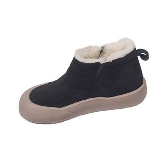 Generic Bottes dhiver pour femme avec doublure en polaire - Chaudes - &Eacute;l&eacute;gantes et d&eacute;contract&eacute;es - Bout rond - Talon plat - Confortables - &Agrave; enfiler - Classiq