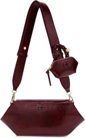 Ganni Bou Bag East/west Shine In Red