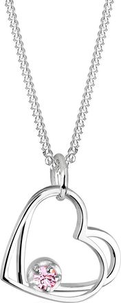 Elli Halskette Silber 925 Herz Anhänger Damen Kette Kristall, Schmuck Geschenke für Frauen Mädchen Mama Freundin, Silberkette Länge 45cm