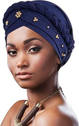 Dreshow Femmes Africaine Turban pré-noués Tresse Torsadée Bonnet Chimio Casquette de Perte de Cheveux Chapeau