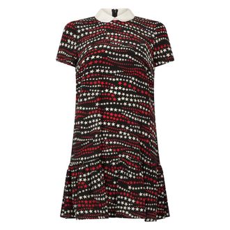 Red Valentino Femme, Robes, Multicolore, Taille: 38 FR Mini robe en soie &agrave; imprim&eacute; &eacute;toiles