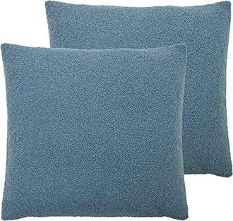 furn. Evans Lichfield Malham Twin Pack-Feder gefüllte Kissen, Maschinenwaschbar, Wedgewood, 50 x 50cm, 2