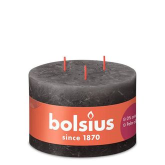 Bolsius Rustiek kaars 90/140 3 lonten Stormy Grey
