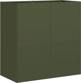 vidaXL Jardini&egrave;re vert olive 80x40x80 cm acier lamin&eacute; &agrave; froid vidaXL