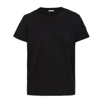 Moncler T-Shirt mit Logo auf dem &Auml;rmel - - Tops - Damen - Schwarzk - L