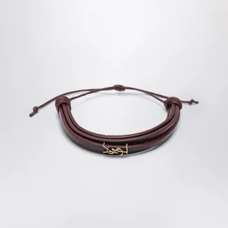 Saint Laurent Cassandre Mehrfach-Wickelarmband Aus Leder