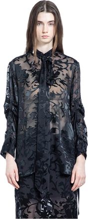 Ann Demeulemeester Dien Standard Collar Long Shirt with Foulard