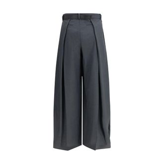 sacai Womens Gray Polyester Casual Pants