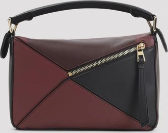 Loewe Hobo Bags - Geometric Patchwork Shoulder Bag In Calfskin Leath - Gr. unisize - in Schwarz - f&uuml;r Damen