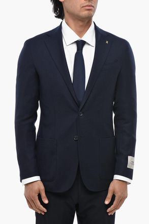 Corneliani CC COLLECTION Blazer aus reiner Schurwolle mit aufgesetzten Taschen Corneliani