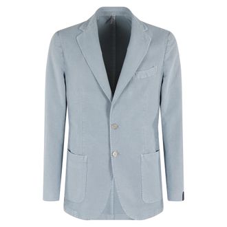 Santaniello Cotton Linen Blazer Sky Blue - - Jackets - Herren - Blau - XL