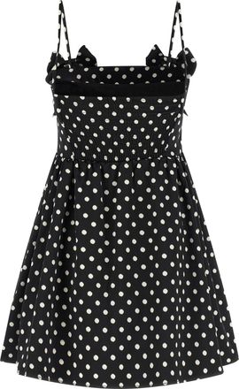 Ganni Polka-Dot Silk Dress - Black