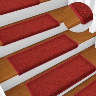 vidaXL Stufenmatten 15 Stk. 65x21x4 cm Bordeaux Rechteckiger Rand Vidaxl