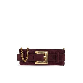 Balmain Anthem Suede Bag - Femme - Sacs - Rouge - Taille: ONE Size