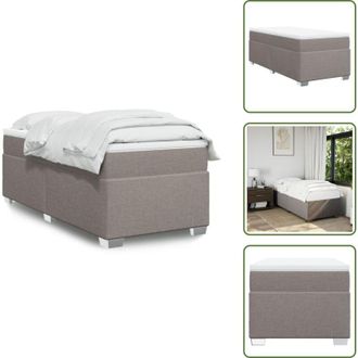 vidaXL Boxspringbett mit Matratze Taupe 100x200 cm Stoff - Boxspringbett - Doppelbett - Bettauflage - Matratze - Polsterbett