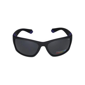 Polaroid Homme, Accessoires, Noir, Taille: 65 MM Lunettes de Soleil Noires Bleues Mod&egrave;le &Eacute;l&eacute;gant