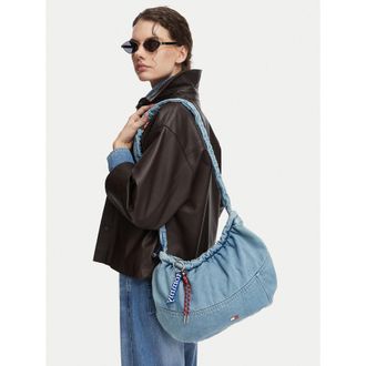 Tommy Hilfiger Handtasche Tommy Hilfiger Tjw Icon Charms Denim Hobo AW0AW19259 Blau