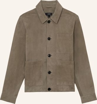 Reiss Reiss Leder-Overjacket Danny gruen