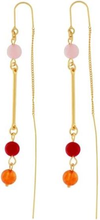 Dansk Copenhagen Rosa Kettchen Ohrring - - Accessories - Damen - Gelb - ONE SIZE