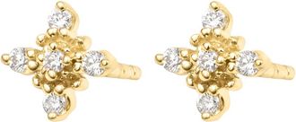 Edenly Almira Ohrstecker - 9-karätiges Gelbgold und synthetische Diamanten