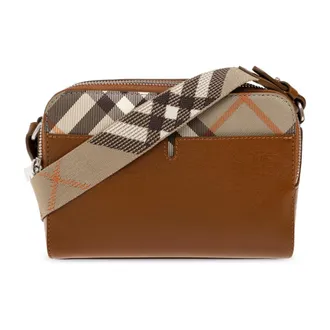 Burberry Homme, Sacs, Brun, Taille: ONE Size Pop Check Crossbody Bag