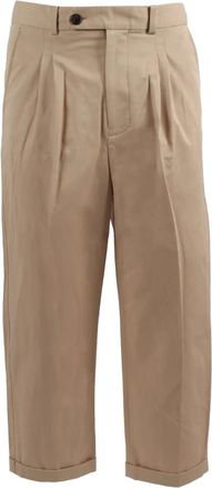 Dr&ocirc;le de Monsieur Femme, Pantalons, Beige, Taille: 38 FR Pantaloni Cropped a Plis
