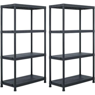 vidaXL &Eacute;tag&egrave;res de rangement 2 pcs Noir 60x30x138 cm Plastique vidaXL