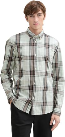 Tom Tailor Herren Relaxed Fit Hemd mit Karomuster, 36751 - Sea Foam Navy Check, L