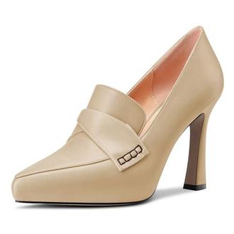 Castamere Femmes Haut High Aiguille Plate-Forme Talon Heel Pointu Bout Slip-on Escarpins Mariage Bureau Dress 10 CM Heels Or 39 EU