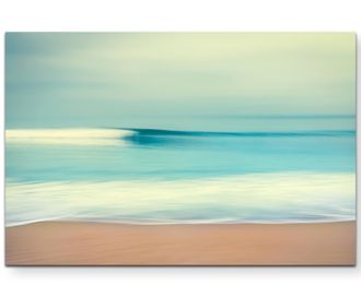 Paul Sinus Art Leinwandbilder | Bilder Leinwand 120x80cm Strand mit Blick auf das weite Meer