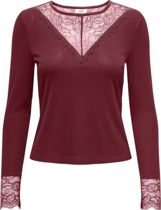 Jacqueline de Yong JdY Damen Jdyroxy L/S Lace Top JRS Noos, Cabernet, XXL EU