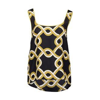 La DoubleJ Femme, Tops, Multicolore, Taille: 36 FR Haut sans Manches en Twill de Soie Tackle Black