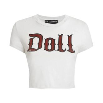 Dolce & Gabbana Stilvolle T-Shirts und Polos - - Tops - Damen - Wei&szlig; - S