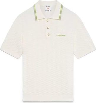 Casablanca Polo manches courtes textur&eacute; en maille de coton m&eacute;lang&eacute;