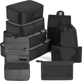 Generic 9-teiliges Set Reise-Organizer, Aufbewahrungstaschen, Koffer, Toilettenartikel, Schuhe, Kleidung, Ordentlicher Beutel, Packw&uuml;rfel, H&uuml;llen, Zubeh&ouml;r(9PC