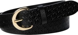 Calvin Klein Jeans Ceintures &agrave; boucle classique AOP 30MM LV04K7019G pour femme, noir (noir/CK or clair), 90, Noir (noir/dor&eacute; clair), 90 cm