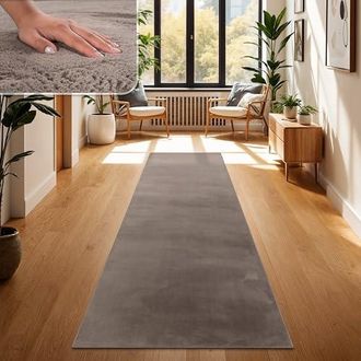 Paco Home Tapis Salon Fausses Fourrures Doux Lavable Moderne Élégant Facile À Entretenir Effet Fourrure Uni Brillant Douillet À Poils Courts, Dimension:80x300 c