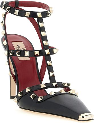 Valentino Garavani Rockstud-Embellished Calfskin Pump - Black