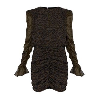 Rotate Mini Ruched Ls Kleid - - Dresses - Damen - Braun - M
