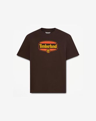 Timberland Kurzarm-T-Shirt mit traditionellem Siegel f&uuml;r Herren in Dunkelbraun, Herren, Braun, Gr&ouml;&szlig;e