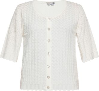 Usha Strickjacke Damen Wollwei&szlig;