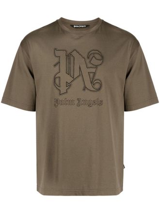 Palm Angels t-shirt à motif monogrammé PA - Marron